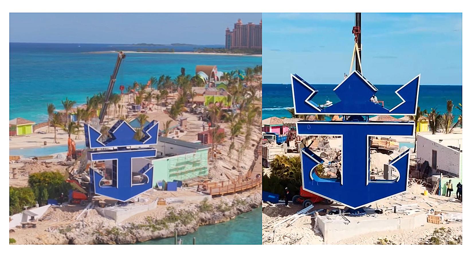 Royal Caribbean instala un gigantesco logotipo Crown & Anchor y entra ...