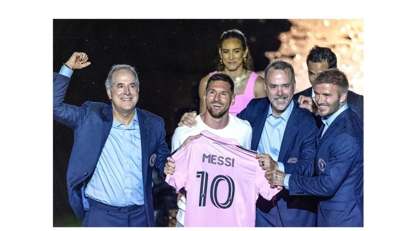 Lionel Messi's presentation with Inter Miami at the DRV PNK Stadium the ...